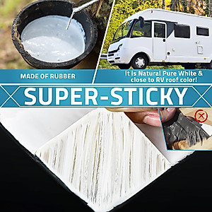 PAULINN RV Camper Roofing Repair Sealant Tape, 2 Inch X 50 Foot Natural White Trailer Roof Rubber Sealing Tape, UV & Weatherproof Roof Seal Tape for RV Camper Trailer Boat Sealing Leak Repair