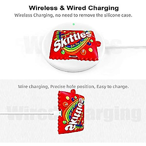 BNBKIKO Compatible Air pod Pro Case,Silicone 3D Cute Fun Candy Biscuit Skittles Air pod Pro Case, Kawaii Fashion Cool Design Skin, Suitable for Teen Girl Boy (3/Pro Skittles red)