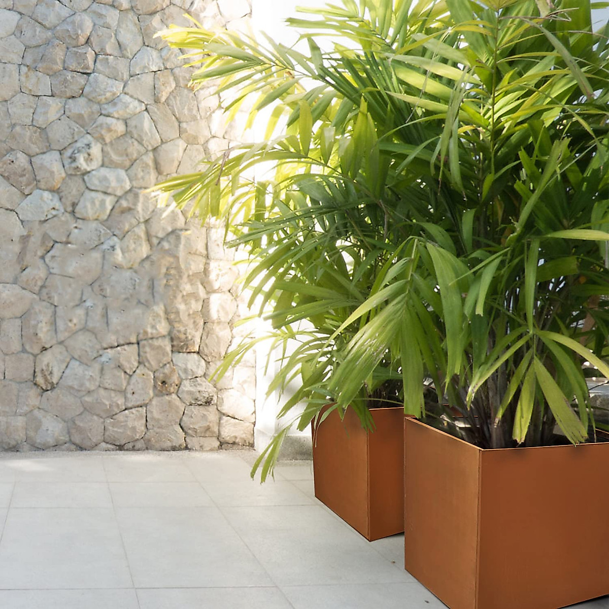 GZGNEEVL Corten Steel Planter Box Metal Square Planters Steel Large Planter Outdoor Tall Plant Durable Antique Detached for Commercial Residential Patio Deck and Backyard 26 Inch