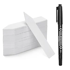KINGLAKE 100 Pcs 4 Inch Plastic Plant Nursery Garden Labels Pot Marker Garden Stake Tags White