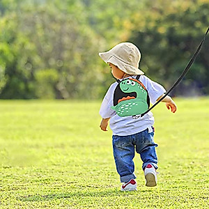 Toddler Kids Little Dinosaur Leash Backpack with Wrist Child Toddlers Safety Walking Wrist Leashes for Kids Girls Boys (Black)