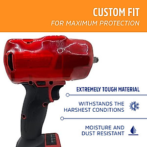 Protoco Protective Cover for Milwaukee 2960 Mid Torque Impact Wrench, Tool Cover, Black