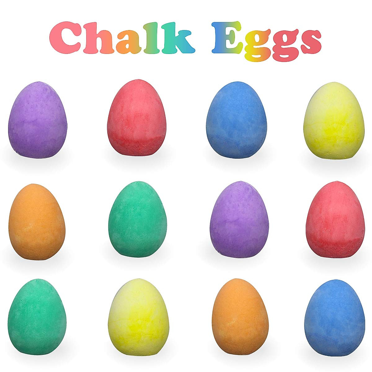 JoFAN 18 Pack Easter Sidewalk Chalk Set with Easter Eggs Bunny Chicken for Kids Boys Girls Toddlers Easter Basket Stuffers Gifts Fillers Party Favors