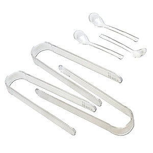 Ice Chilled 5 Compartment Condiment Server Caddy - Serving Tray Container with 5 Removable Dishes with Over 2 Cup Capacity Each and Hinged Lid | 3 Serving Spoons + 3 Tongs Included