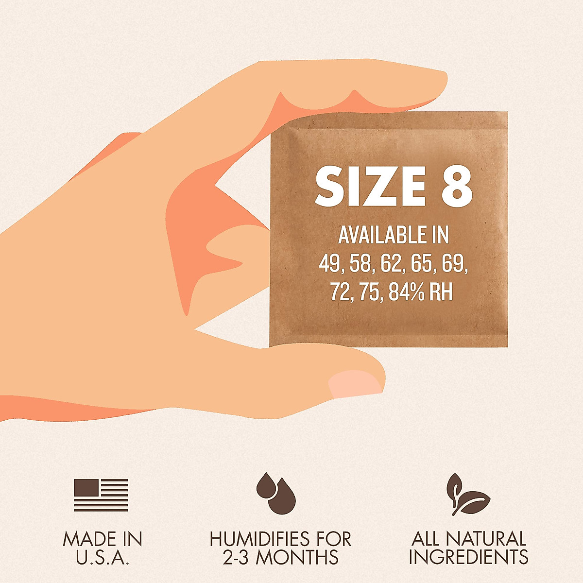 Boveda Wooden Music Instruments - 84% RH 2-Way Humidity Control - Size 8 For Wooden Instruments – Protects All Wood Instruments For Optimal Sound – Prevents Cracking & Warping Of Guitars – 10 Count