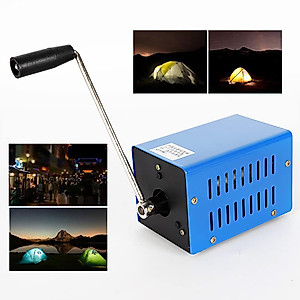 20W Hand Cranked Generator Multifunction Portable USB Charging Emergency Dynamotor Manual Hand Crank Generator for Outdoor Camping Survival Activities Phone Charger