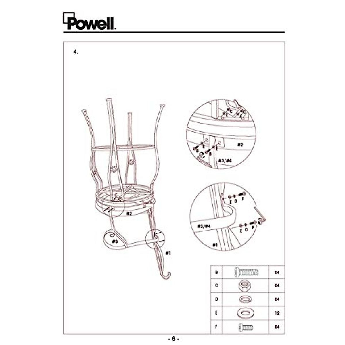 Powell Company Big and Tall Copper Stamped Back Barstool with Arms Bar Stool, Bronze