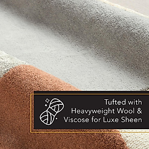 TOWN & COUNTRY LUXE Olso Abstract Colorblock Handcrafted Wool Area Rug, Beige/Rust/Grey, 5"x7"