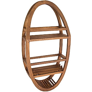 AquaTeak Patented Moa Oval Teak Shower Organizer