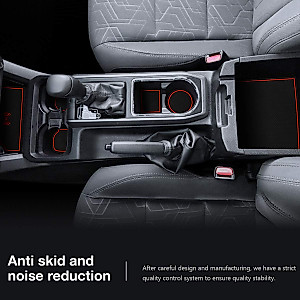 Auovo 18pcs Anti-dust Mats for Toyota Tacoma Accessories 2023 2022 2021 2020 2016 2017 2018 2019 Car Cup Holder Inserts Center Console Door Pocket Liner Premium Custom Interior (Double Cab) (Red)
