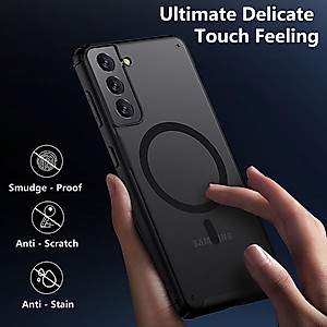 TIANNIUKE Magnetic Case for Samsung Galaxy S21 5G, Translucent Matte Anti-Fingerprint,Compatible with MagSafe,Slim Fit Shockproof Protective Phone Case for Galaxy S21 Case