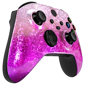 eXtremeRate Custom Shell for Xbox Core Wireless Controller - Revamp Your Gaming Gear - Ice Flake Magenta Replacement Acessories Cover Faceplate for Xbox Series X & S Control [Controller NOT Included]