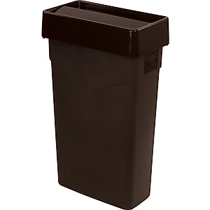 Carlisle FoodService Products 34202369 TrimLine Polyethylene Waste Container, 23 Gallon Capacity, 20" Length x 11" Width x 29.88" Height, Dark Brown (Case of 4)