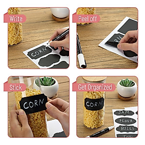 Mr. Pen- Chalkboard Labels, 100pc, Assorted Shapes, 1 White Chalk Marker and Small Towel, Labels, Label Stickers, Labels for Storage Bins, Sticker Labels, Bottle Labels, Food Labels, Jar Labels