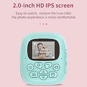 Kids Camera, Mini Childrens Camera Can Shoot or Print at Any Time,Birthday Gifts for Boys Age 3-9, HD Digital Cameras for Portable Toy for 3 4 5 6 7 8 Year Old Girl with 32GB SD Card (Blue)