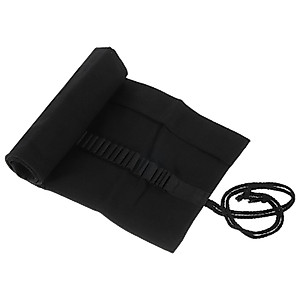 PATIKIL Handmade 72 Slots Roll Up Pencil Case, Canvas Pencil Wrap Pouch Pen Holder Organizer for Artist Drawing Coloring Sketching, Black
