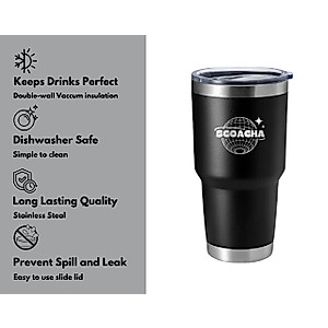 SCOACHA 30 oz Stainless Steel Double Wall Vacuum Insulated Travel Tumbler – Durable and Spill-Proof Lid – Perfect for On-the-Go, Work, and Outdoors. (Black)