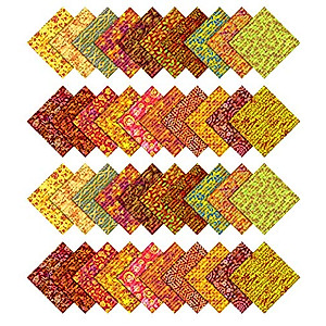 Soimoi Batik Print Precut 5-inch Cotton Fabric Quilting Squares Charm Pack DIY Patchwork Sewing Craft