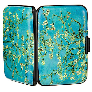 VICHLINE Aluminum Wallet RFID Blocking Metal Credit Card Holder Slim Hard Case (Almond Blossoms)