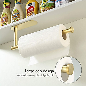 KES Gold Paper Towel Holder Under Cabinet Mount Adhesive Paper Towel Roll Holder for Kitchen Stick on Wall SUS 304 Stainless Steel, A7170S30-BZ