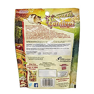 F.M. Brown's Tropical Carnival, Farm Fresh Fixins Treats for Rabbits, Guinea Pigs, Hamsters, Rats, Mice, and Other Small Animals, Healthy Mix of Fruits, Veggies, Seeds, and Hay, 10 oz