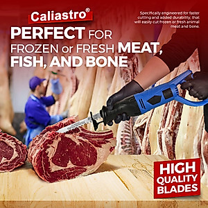 Caliastro 9-Inch Stainless Steel Frozen Meat Bone Cutting Saw Blades for Reciprocating and Sawzall Saws 5-Pack