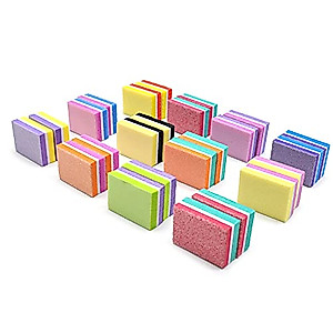 YUANBOO 50 Pcs/lot Colorful Mini Sponge Nail Files Double-Side 100/180 DIY Emery Board Nail Buffering Files Salon Manicure Art Tools (Color : Blue Purple)