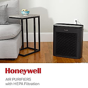 Honeywell PowerPlus HEPA Air Purifier, Allergen Reducer for Medium/Large Rooms (200 sq. ft.) Black - Wildfire/Smoke, Pollen, Pet Dander & Dust Air Purifier, HPA3100