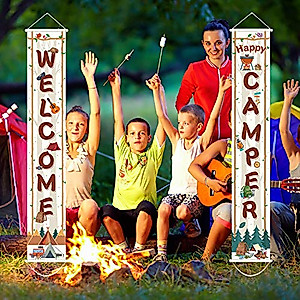 Camping Party Decorations Camping Party Banner Camping Sign Welcome Banner for Camping Themed Birthday Party Baby Shower Decorations