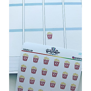 Popcorn Movie Night Vinyl Planner Stickers - S071