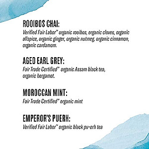 Numi Organic Tea By Mood Gift Set, 40 Tea Bag Assortment, Premium Organic Black, Pu-erh, Green, Maté, Rooibos & Herbal Teas