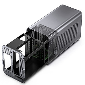 JONSBO N1 Mini-ITX NAS Chassis, ITX Computer Case, 5+1 Disk Bays NAS Mini Aluminum with Steel Plate Case, Built-in 14cm Fan, Only SFX Power Bite, Support H 70mm CPU Cooler