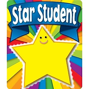 Carson Dellosa 24 Rainbow Star Stickers for Kids, 6 Sheets of Incentives with Positive Affirmations for Prizes, Reward Chart, School Supplies for Teachers, Classroom Must Haves