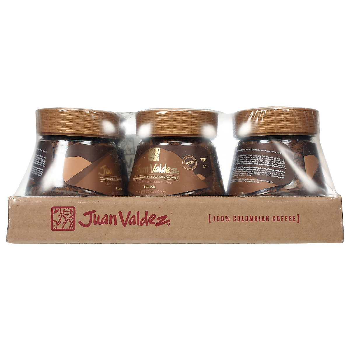 Juan Valdez Freeze Dried Instant Colombian Coffee, 3.5 oz Jar, Advanced Freeze-Drying Technique to Preserve Flavor and Aroma, 100% Colombian Coffee, Kosher, Pack of 1