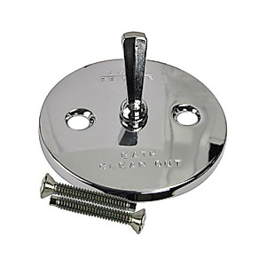 Pfister 960-041A 19 Series Bathtub Drain Overflow Plate Sub Assembly with Screws, Polished Chrome