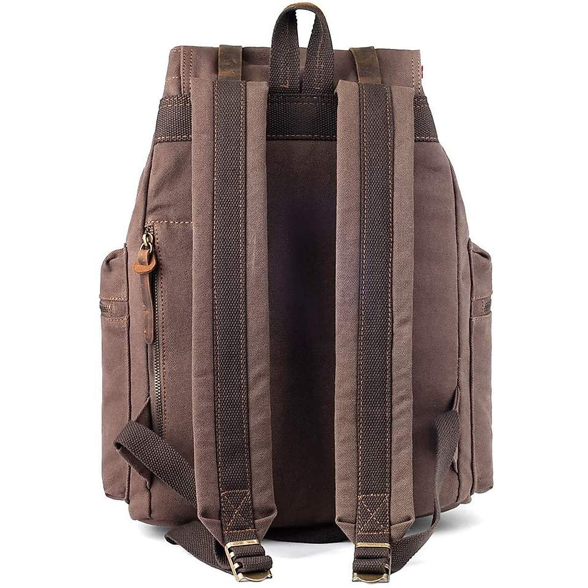 PKUVDSL Canvas Vintage Backpack, Large Mens Rucksack for Travel Adventure Bookbag Coffee