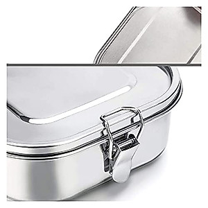 GAGALU Metal Lunch Box Stainless Steel Bento Box Lunch Container,Compartment Bento Lunch Box for Sandwich and Two Sides,Ml Food Container