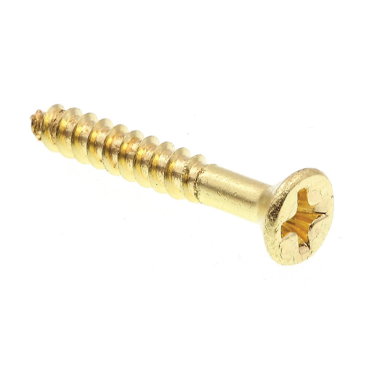 Prime-Line 9034691 Wood Screw, Flat Head Phillips, #6 X 1 in, Solid Brass, Pack of 25
