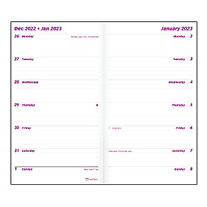 Brownline 2023 Essential Two-Week Pocket Planner, 12 Months, January to December, Stitched Binding, 6" x 3.5", Black (C5626.81Z-23)