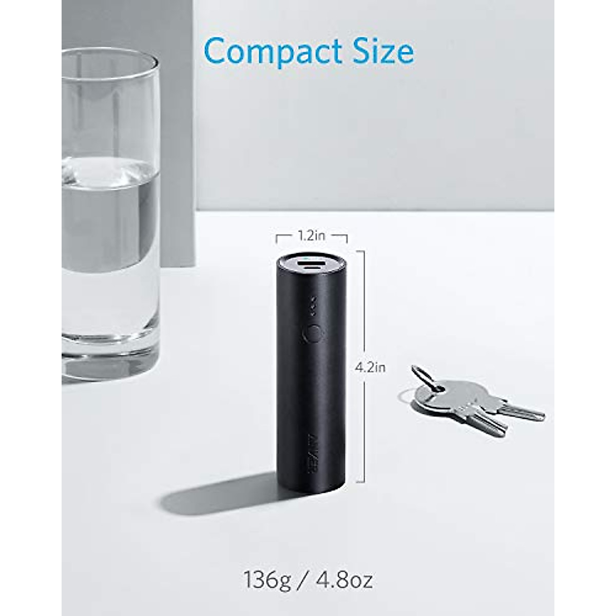 Anker PowerCore 5000 Portable Charger, Ultra-Compact 5000mAh External Battery with Fast-Charging Technology, Power Bank for iPhone, iPad, Samsung Galaxy and More