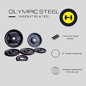 HulkFit 2-inch Olympic Steel Plate, 5lb Pair