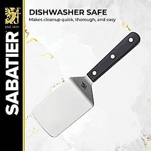 Sabatier Triple Rivet Stainless Steel Wide Turner, 9.65-Inch, Black