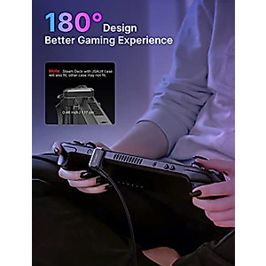 JSAUX 180° USB-C to USB Adapter 2 Pack, 180 Degree Angle USB-C Male to USB-C Female USB-C 3.1/PD 100W and Type-C Male to USB-A Female Adapter, for ROG Ally,Steam Deck,Switch,Laptop,Tablet,Phone-Black