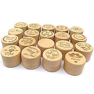 ZZYINH AN207 Personalized Engraving Rustic Wedding Wooden Ring Box Jewelry Trinket Storage Containers Custom Mr & Mrs Rings Bearer Small Jewelry