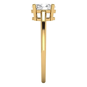 Clara Pucci 1.25 ct Oval Cut Genuine Clear Simulated Diamond Bridal Anniversary Engagement Promise 18K Yellow Gold Solitaire Ring 3.75