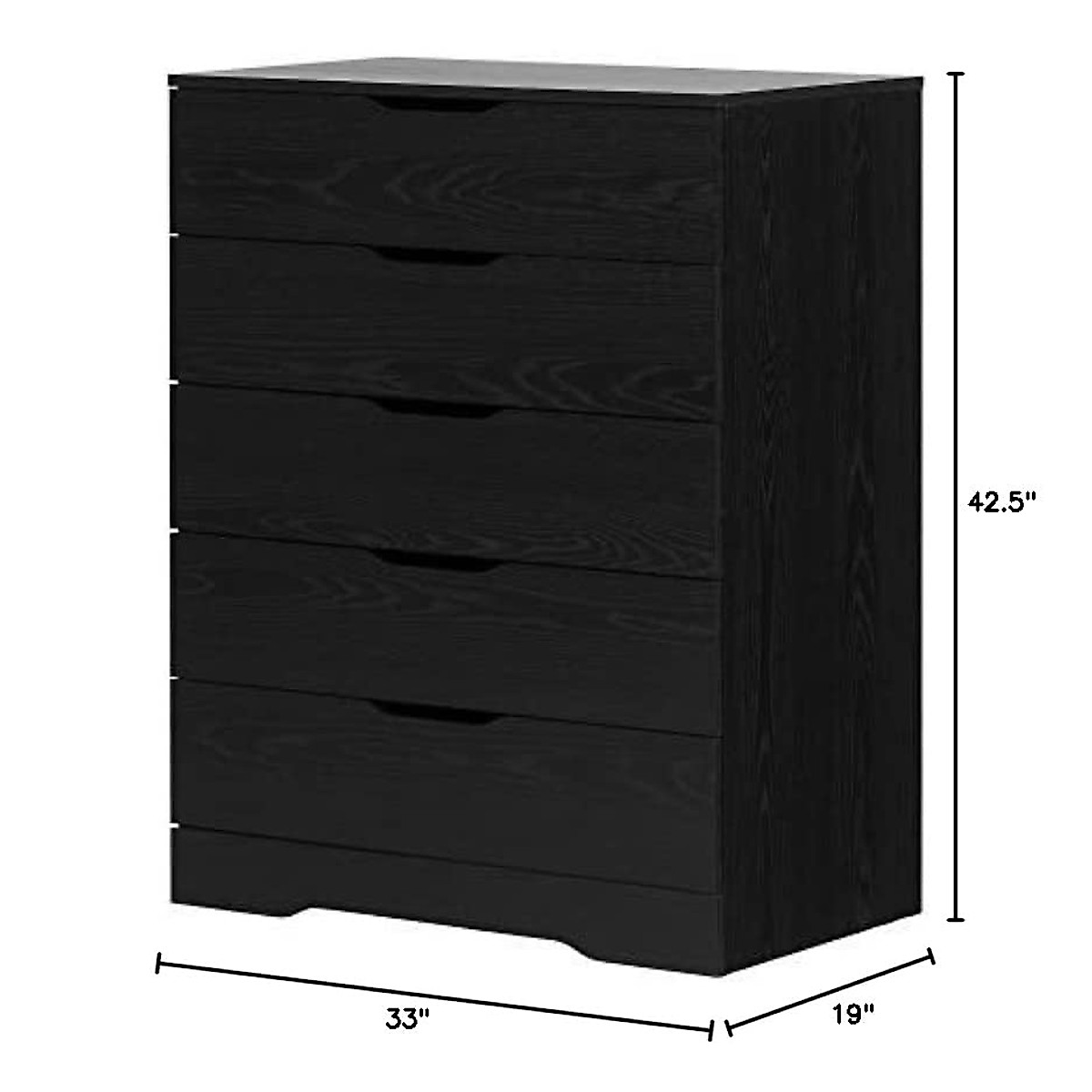 South Shore Holland 5-Drawer Chest, Black Oak