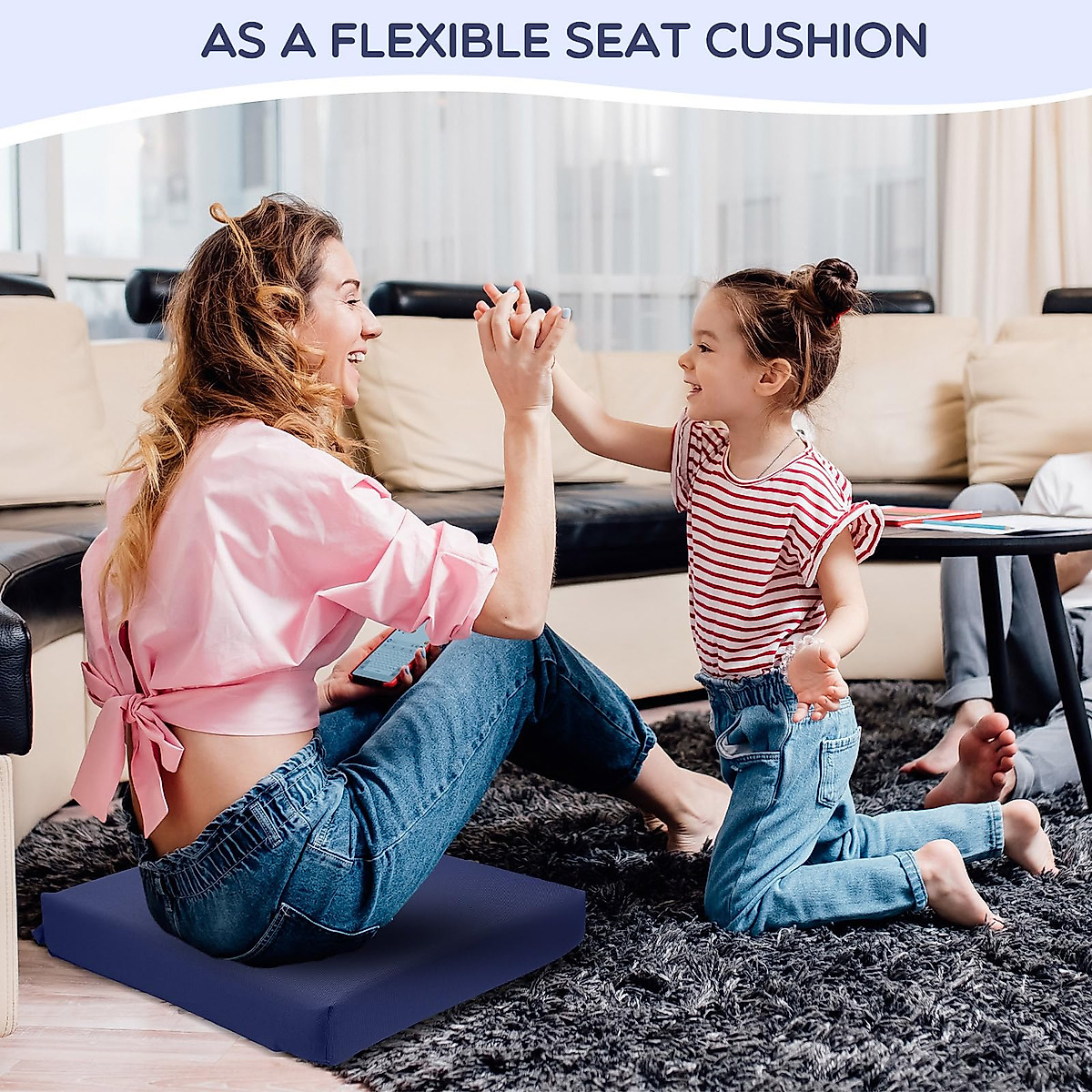 Preboun 12 Pack Outdoor Chair Cushions, 19" x 19" x 3" Patio Chair Cushion Waterproof Outdoor Seat Cushions with Ties Replacement Chair Pad for Patio Furniture Garden Sofa Couch Chair Pads (Navy Blue)