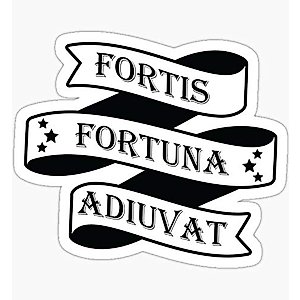 Fortis Fortuna Adiuvat (Fortune Favors The Brave) - Sticker Graphic - Auto, Wall, Laptop, Cell, Truck Sticker for Windows, Cars, Trucks