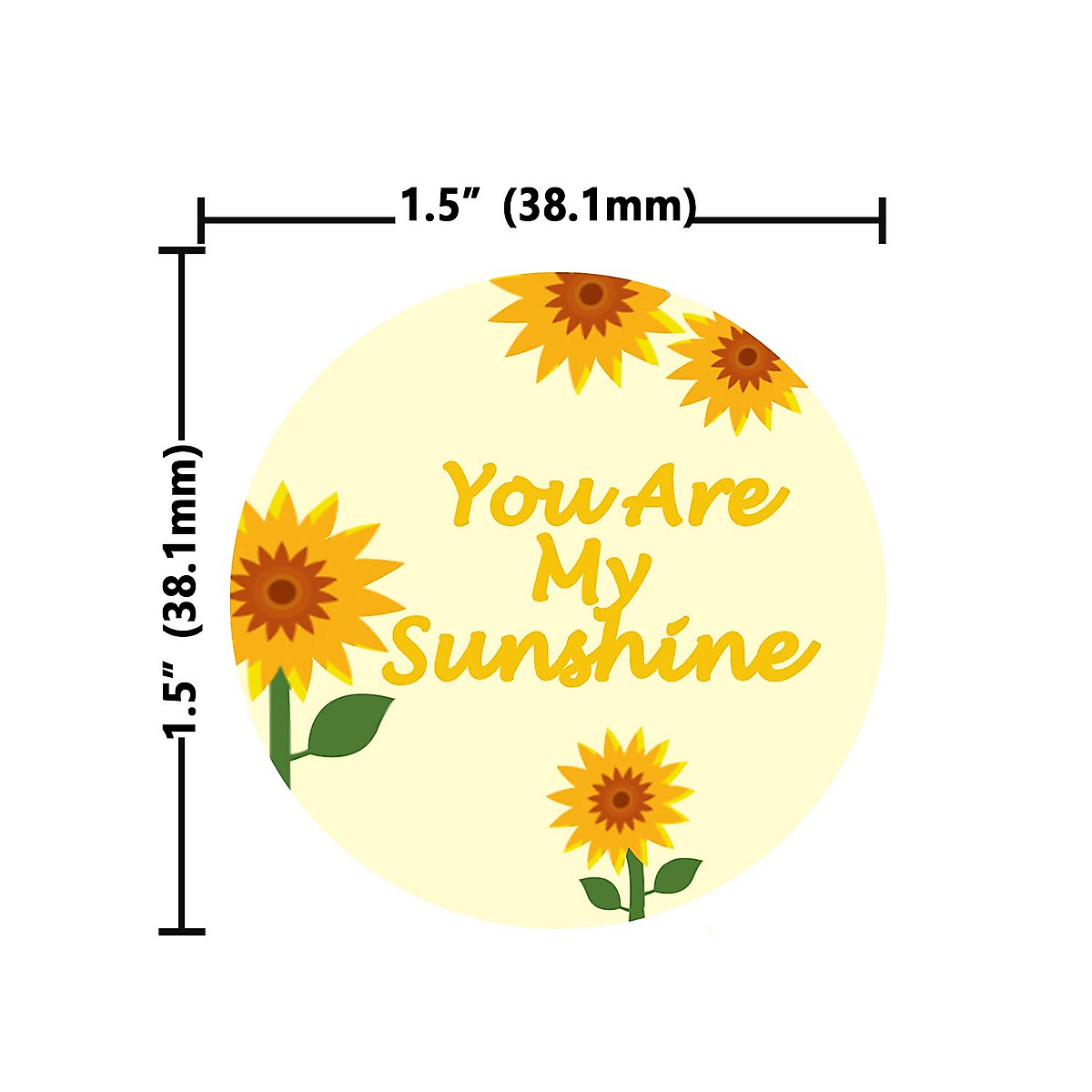 Top label Sunflower Happy Mail Stickers,1.5 h Thank You Shipping Label for Packing,Envelope Seals,Perfect for Small Business,Boutiques,500 Pcs Per Pack, Cler,bright