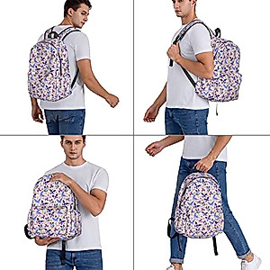 Nmbvcxz Butterfly Backpack for Women 17 inch Travel Casual Laptop Backpack Lightweight Waterproof Durable Hiking Daypack